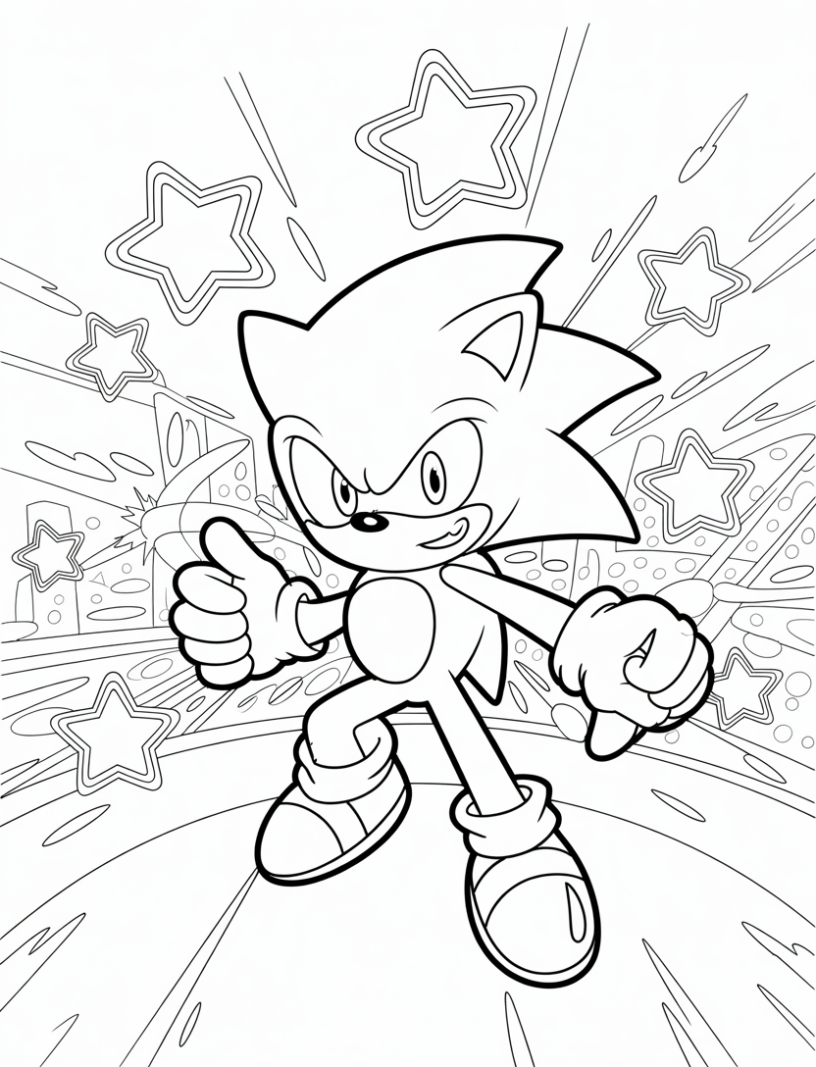 Shin Sonic Coloring Pages