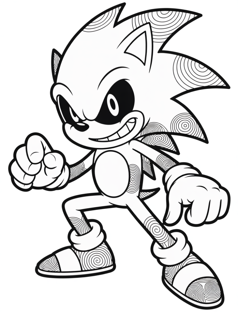 Shin Sonic Coloring Pages
