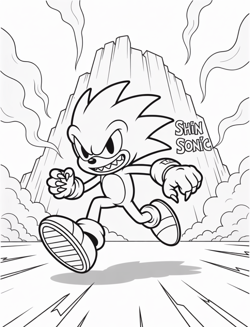 Shin Sonic Coloring Pages