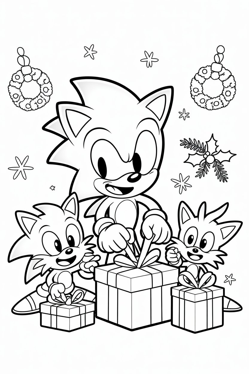Sonic Christmas Coloring Pages: Free Printables