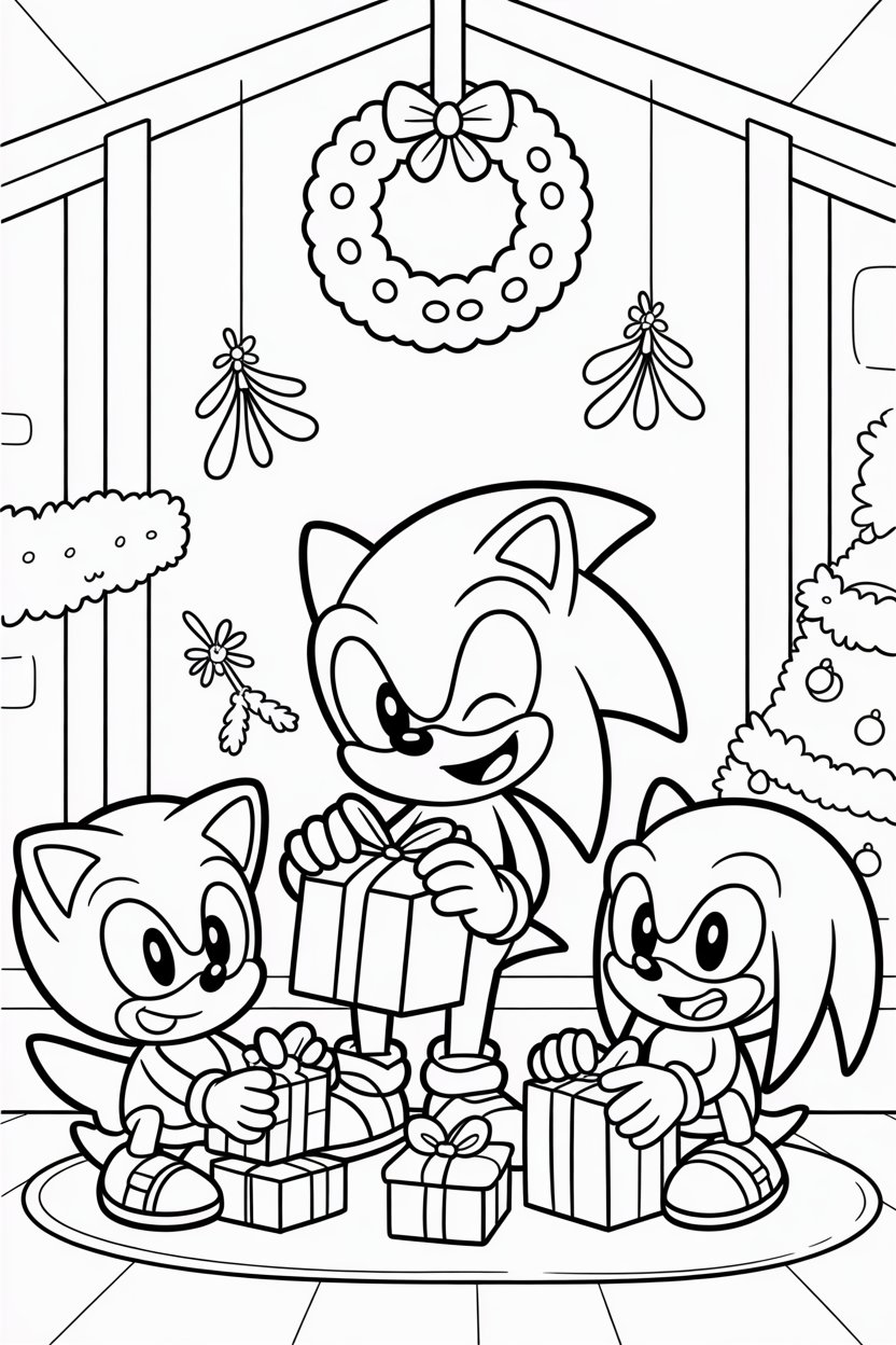 Sonic Christmas Coloring Pages: Free Printables