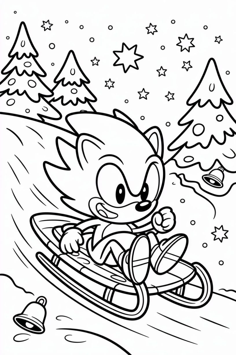 Sonic Christmas Coloring Pages: Free Printables